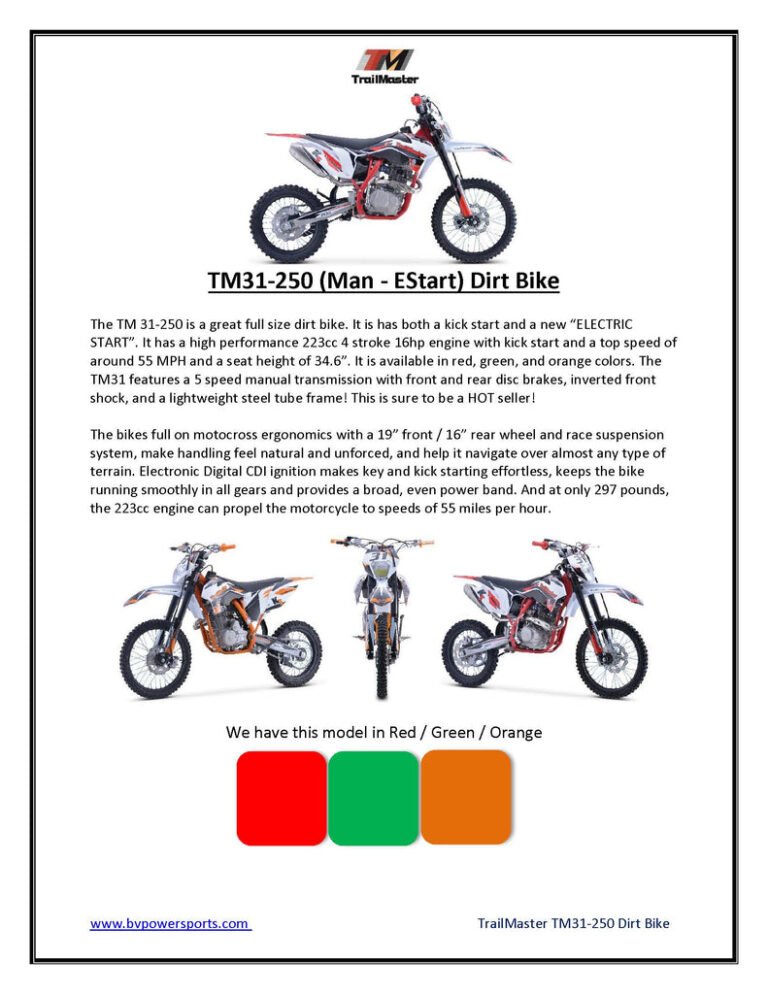 Trailmaster TM31 250 Off-Road Dirt Bike - Unleash Adventure